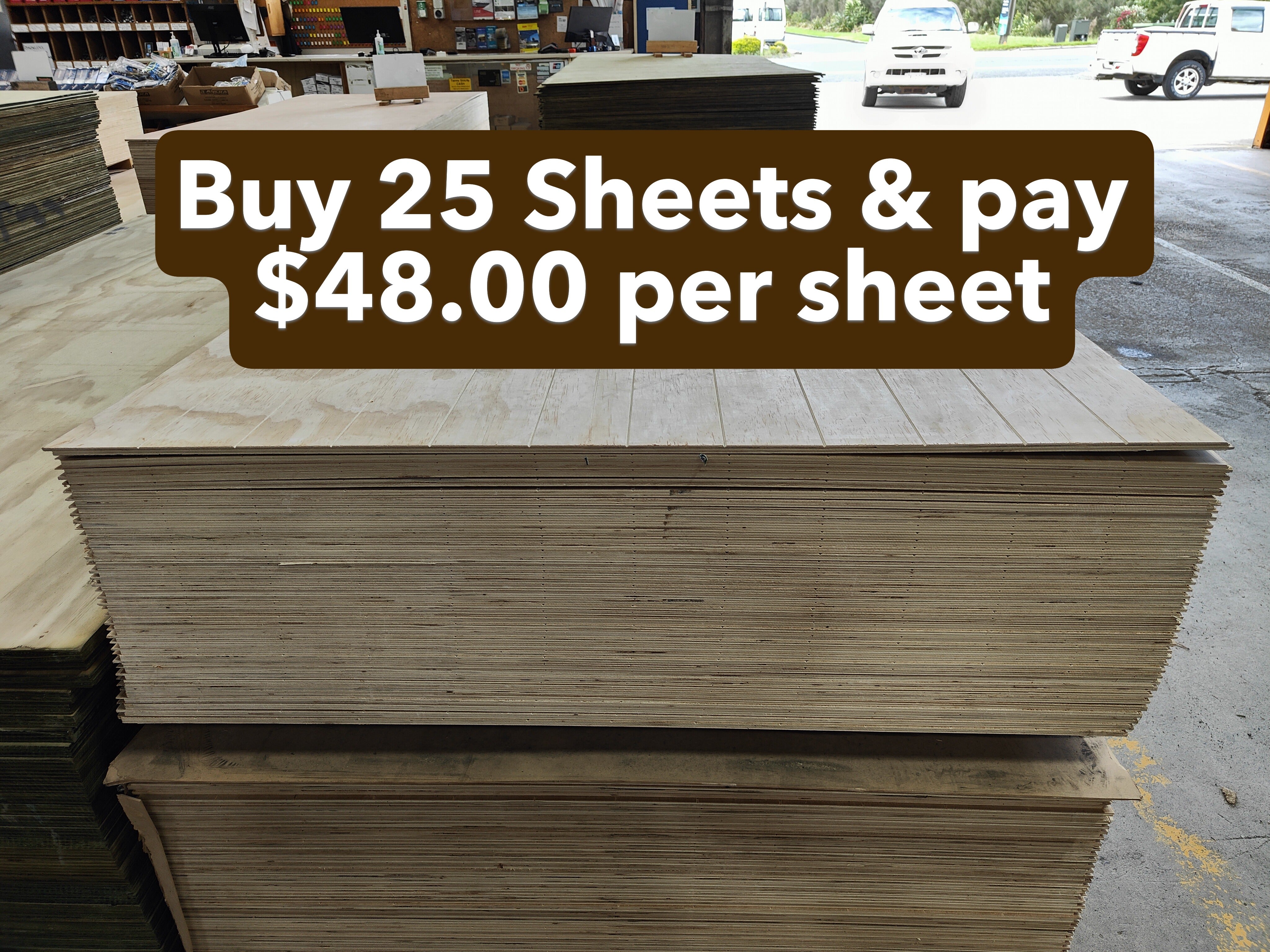 Plywood 2400x1200x9mm V-Groove Untreated (UT) 2nds - *MAY BUBBLE WHEN