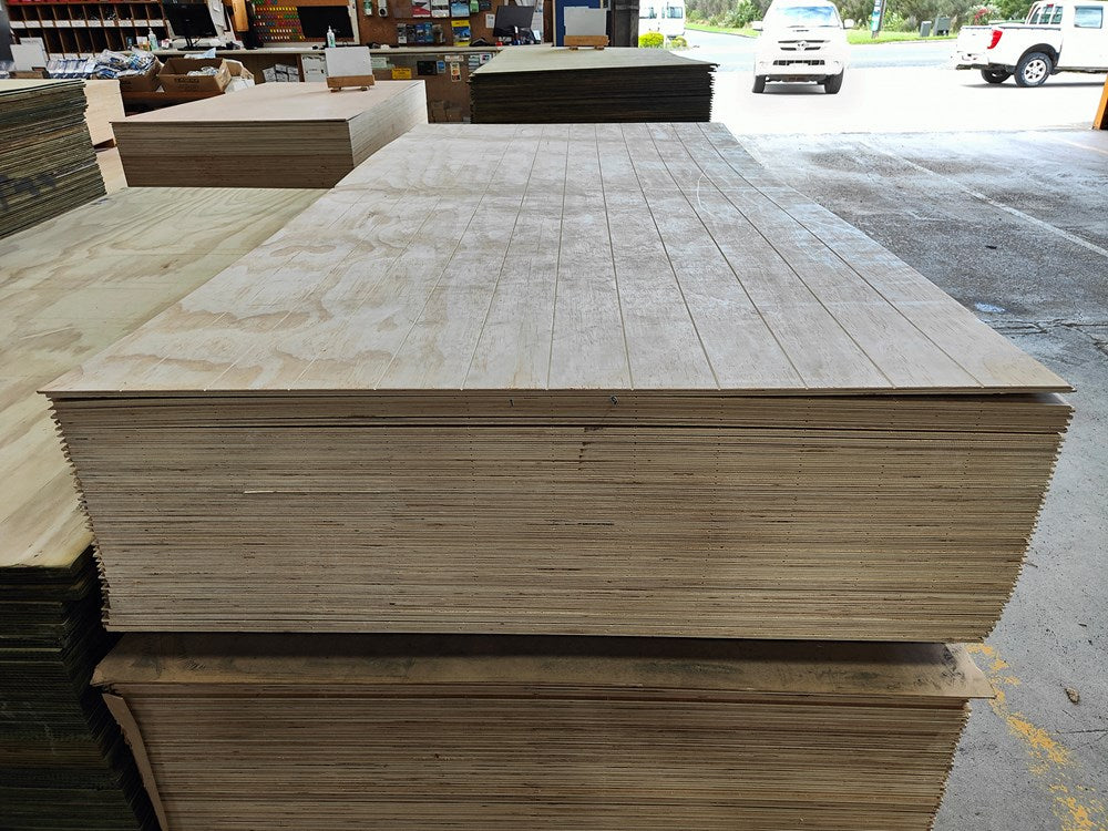 Plywood 2400x1200x9mm V-Groove 2NDS Ply Untreated (UT) - *MAY BUBBLE W